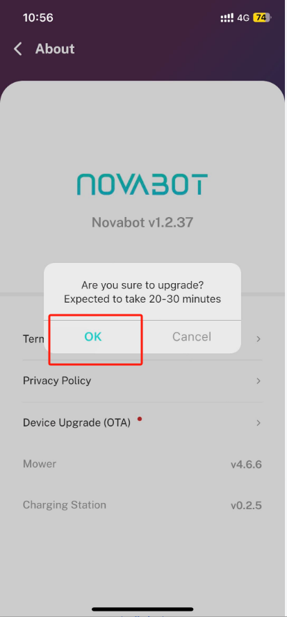 How to update firmware – Novabot.lfi